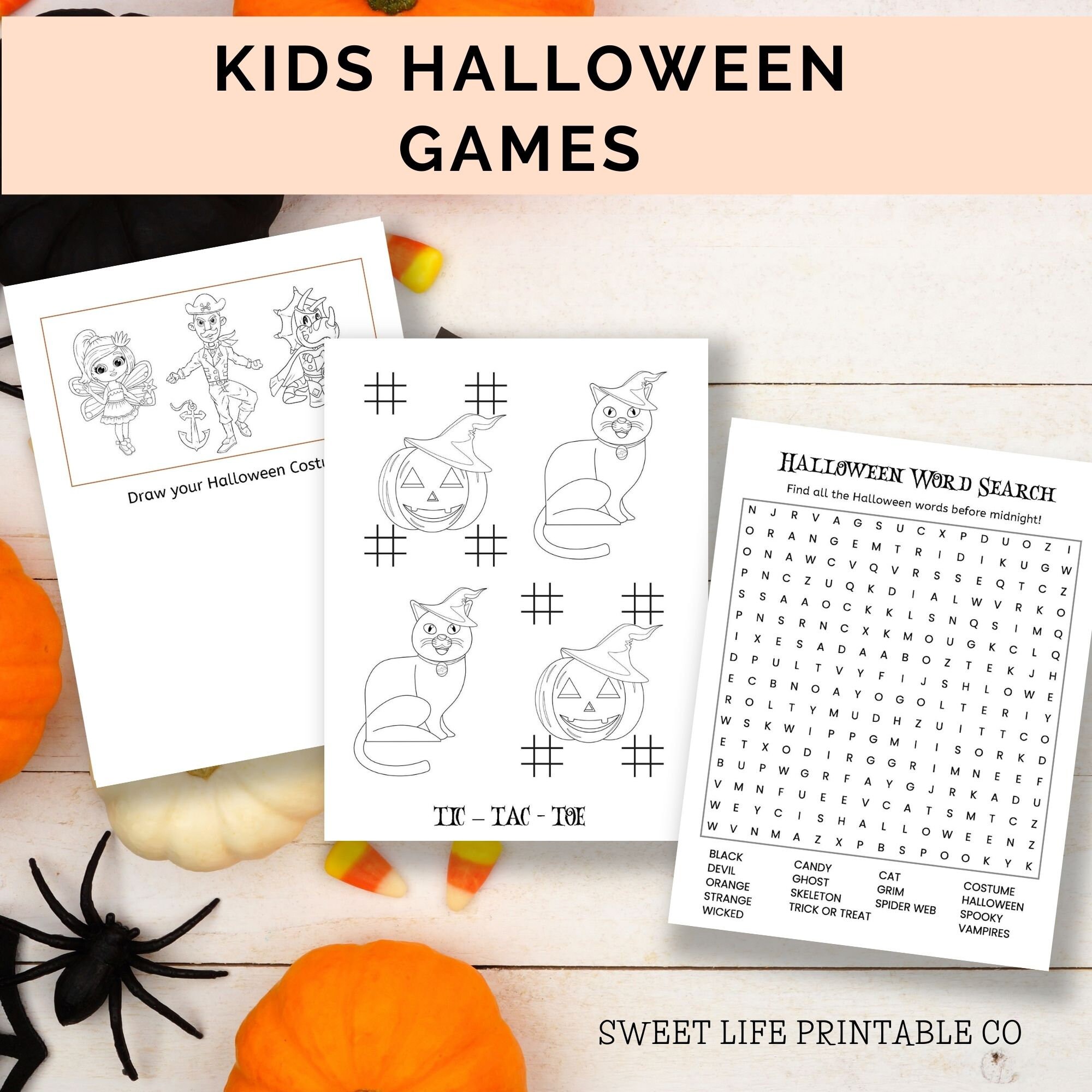 Halloween Coloring Pages for Kids Halloween Activity - Etsy
