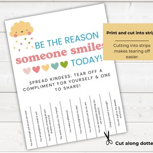 Positive Affirmations for Kids, Tear off Flyer, Tear off Compliments ...