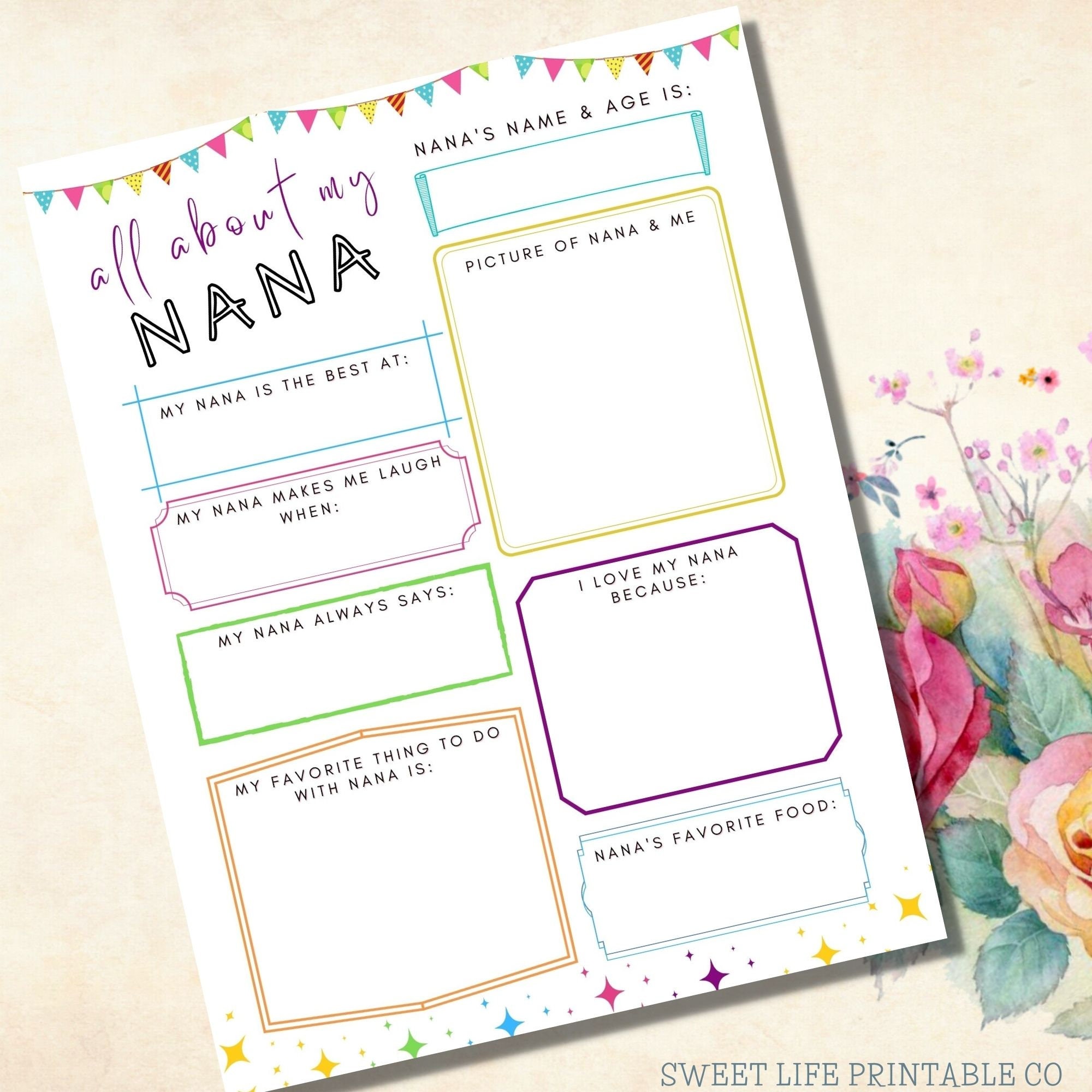 All About Grandma Printable, Grandma Interview, Grandma Gift, Fill in ...