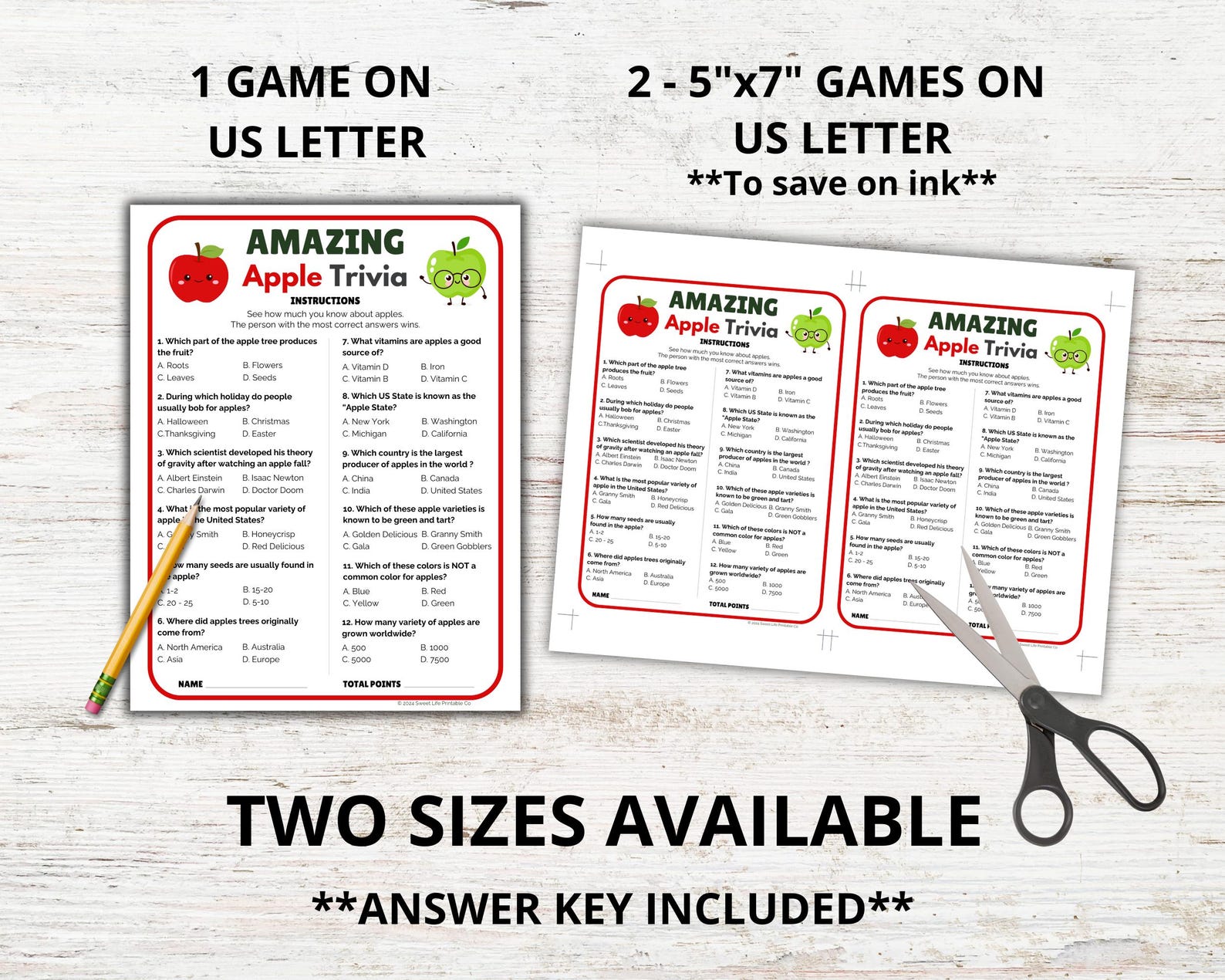 Apple Trivia Game Printable, Fall Trivia Game, Fall Printables, Office ...