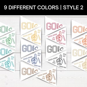 Football Pennant Flag Printables, Football Party Decor, Tailgate ...