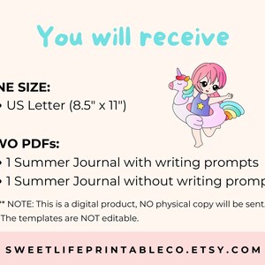 Printable Hello Summer Journal for Kids, Journal Prompts, Writing ...
