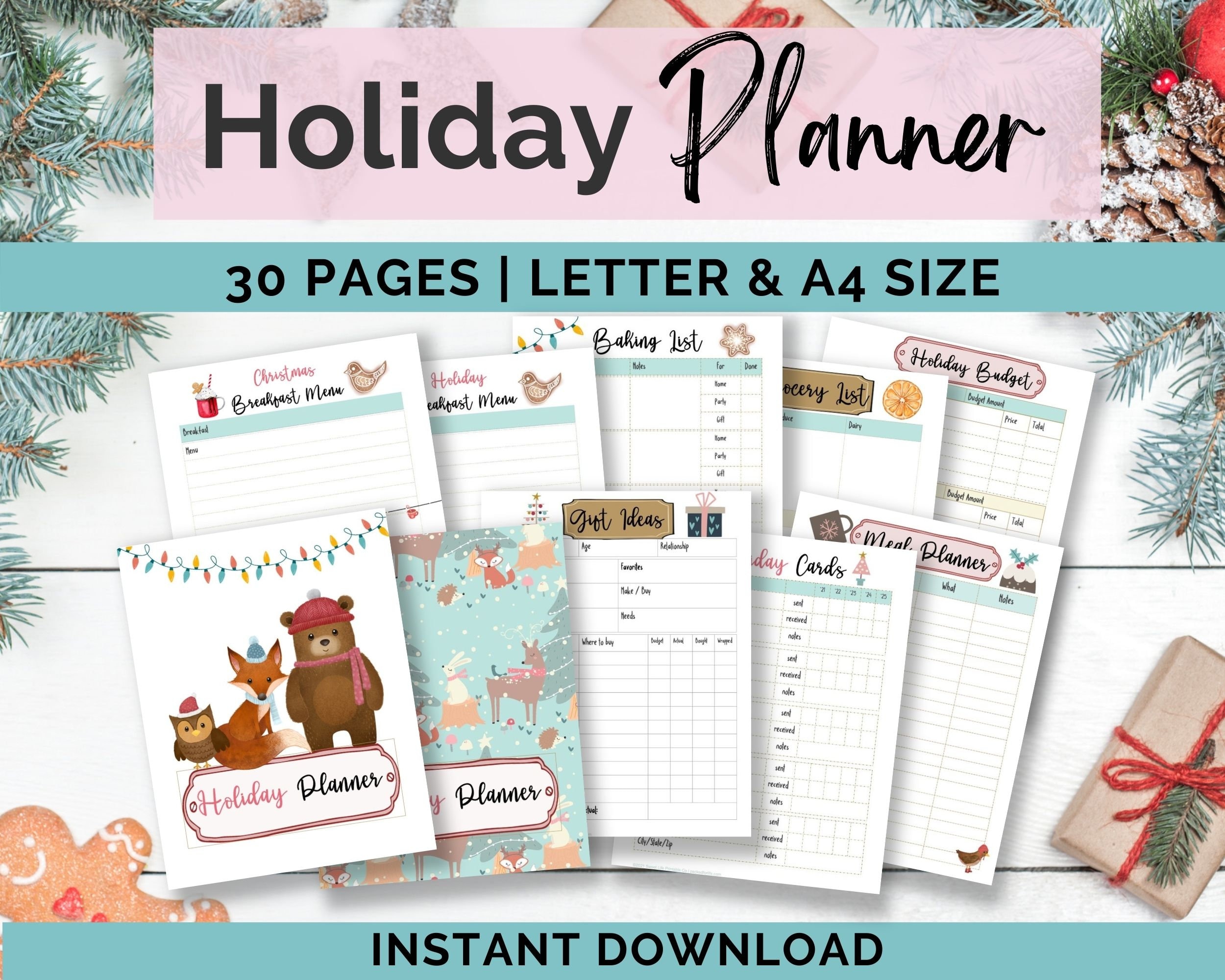 Printable Holiday Planner, Christmas Planner, Christmas Binder, Holiday ...