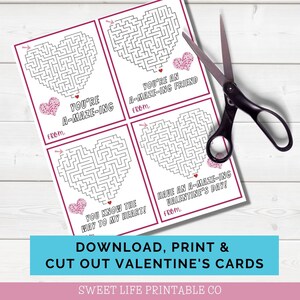 Printable Maze Valentines, Valentines Day Activity, Printable ...