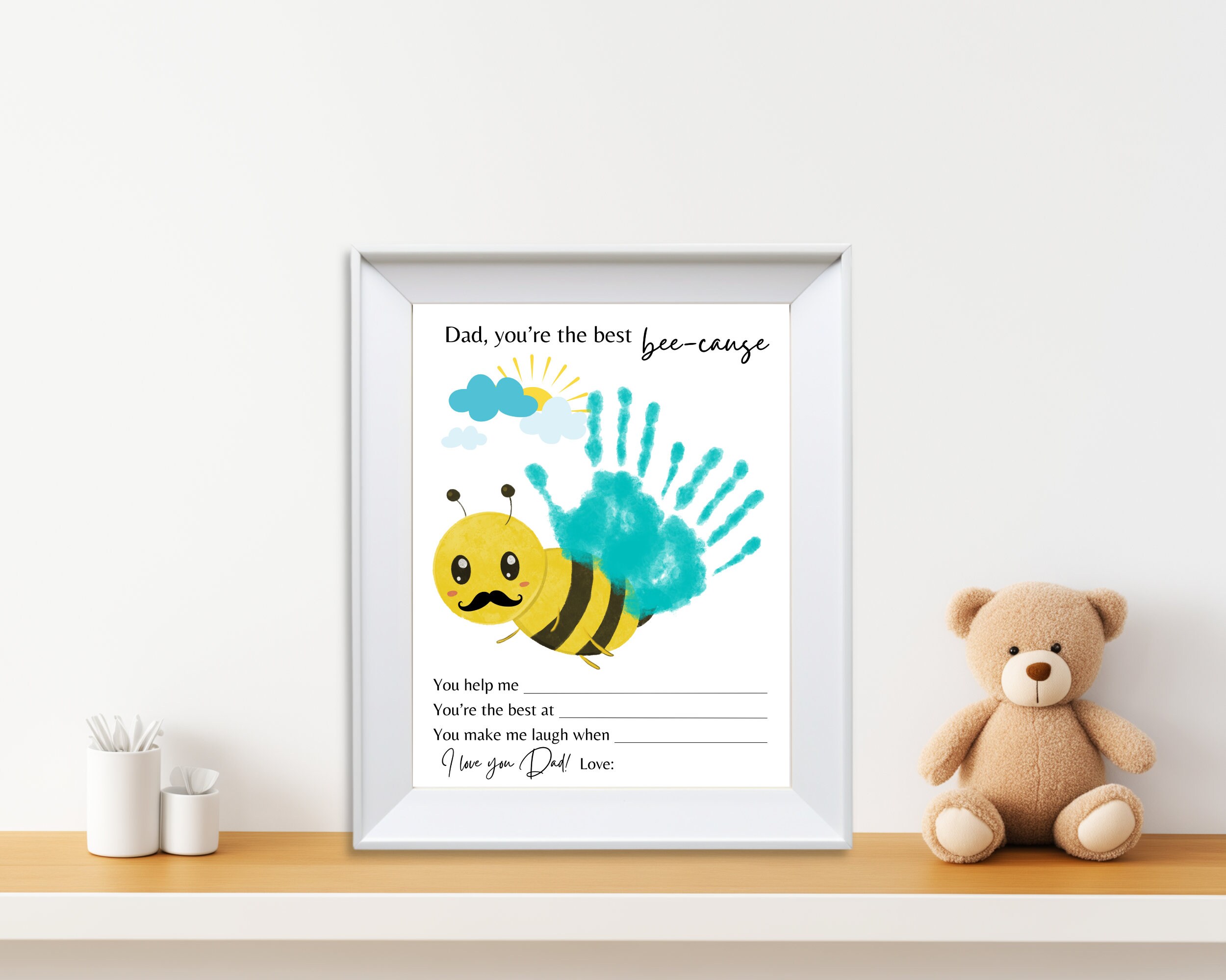 Fathers Day Handprint Craft, Handprint Keepsake for Dad, I Love My Dad ...