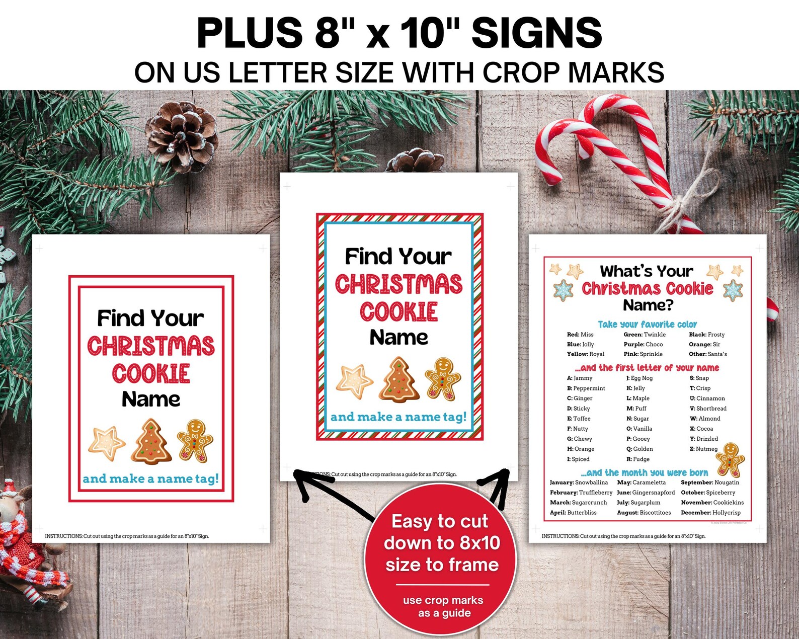 What's Your Christmas Cookie Name Game, Christmas Name Tags & Sign, Fun ...