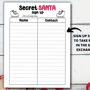 Secret Santa Questionnaire Printable, Christmas Wish List Printable ...