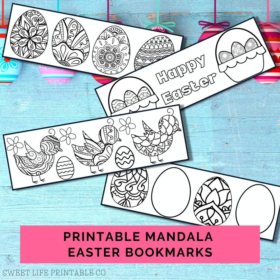 Easter Coloring Bookmarks, Printable, Easter Basket Stuffers, Easter ...