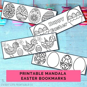 Easter Coloring Bookmarks, Printable, Easter Basket Stuffers, Easter ...