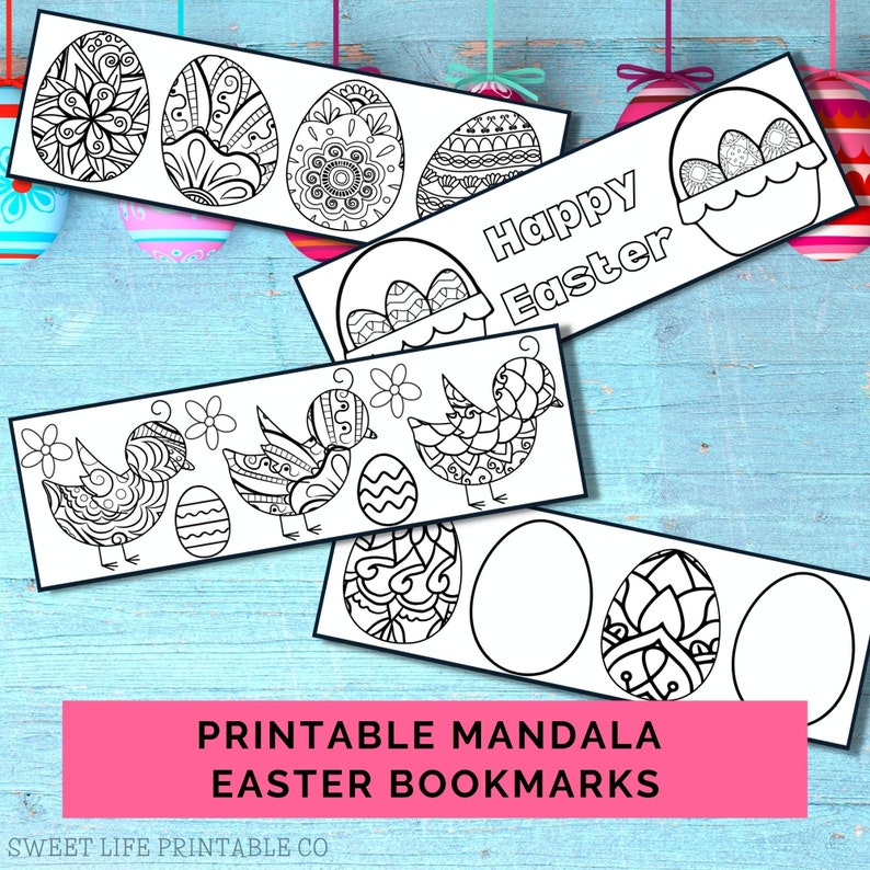 Easter Coloring Bookmarks, Printable, Easter Basket Stuffers, Easter ...