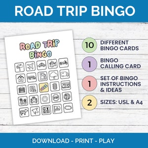 Road Trip Bingo, Road Trip Games Printable, Road Trip Games, Printable ...