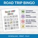 Road Trip Bingo, Road Trip Games Printable, Road Trip Games, Printable ...