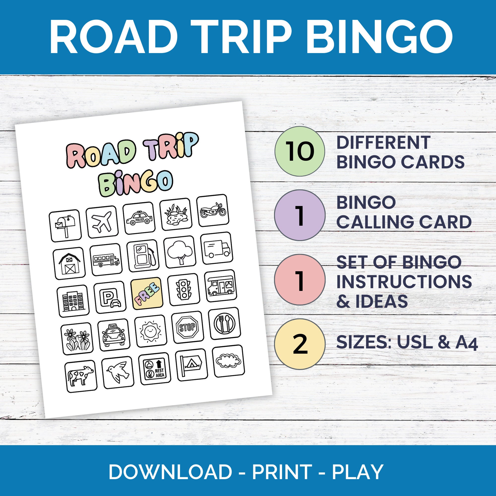 Road Trip Bingo, Road Trip Games Printable, Road Trip Games, Printable ...