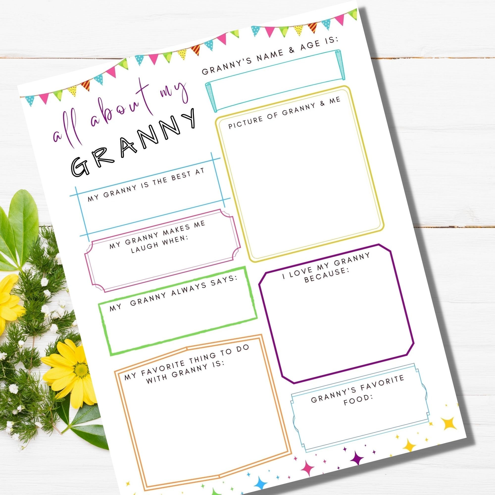 All About Grandma Printable, Grandma Interview, Grandma Gift, Fill in ...