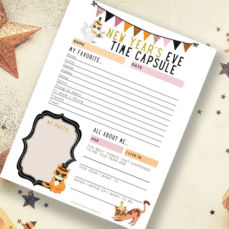 Kids Year in Review, New Year's Eve Kids Activity, Kids Time Capsule ...