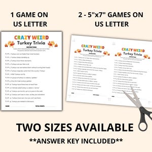 Turkey Trivia Printable, Thanksgiving Trivia, Friendsgiving Games, Fall ...
