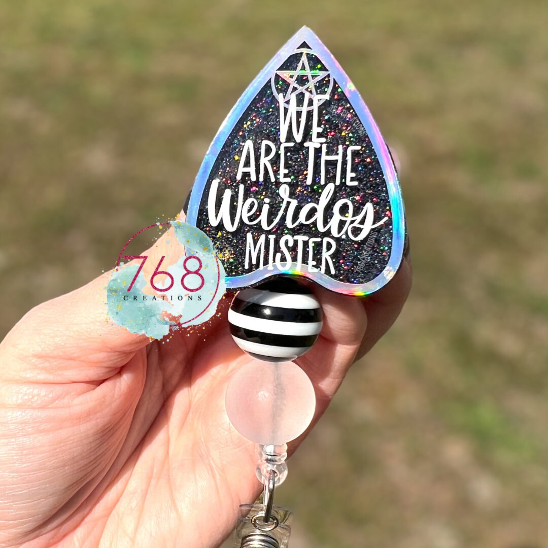 Planchette Halloween/horror Badge Reel Custom Beaded Badge - Etsy
