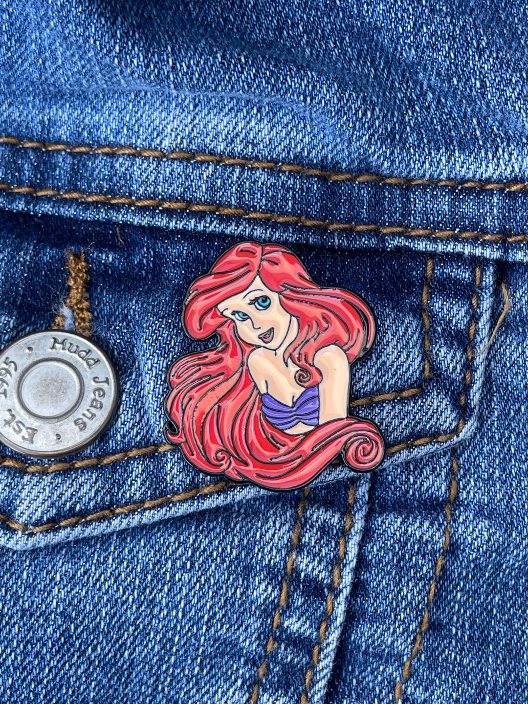 Little Mermaid Inspired "ariel” Enamel Pin Badge - Etsy