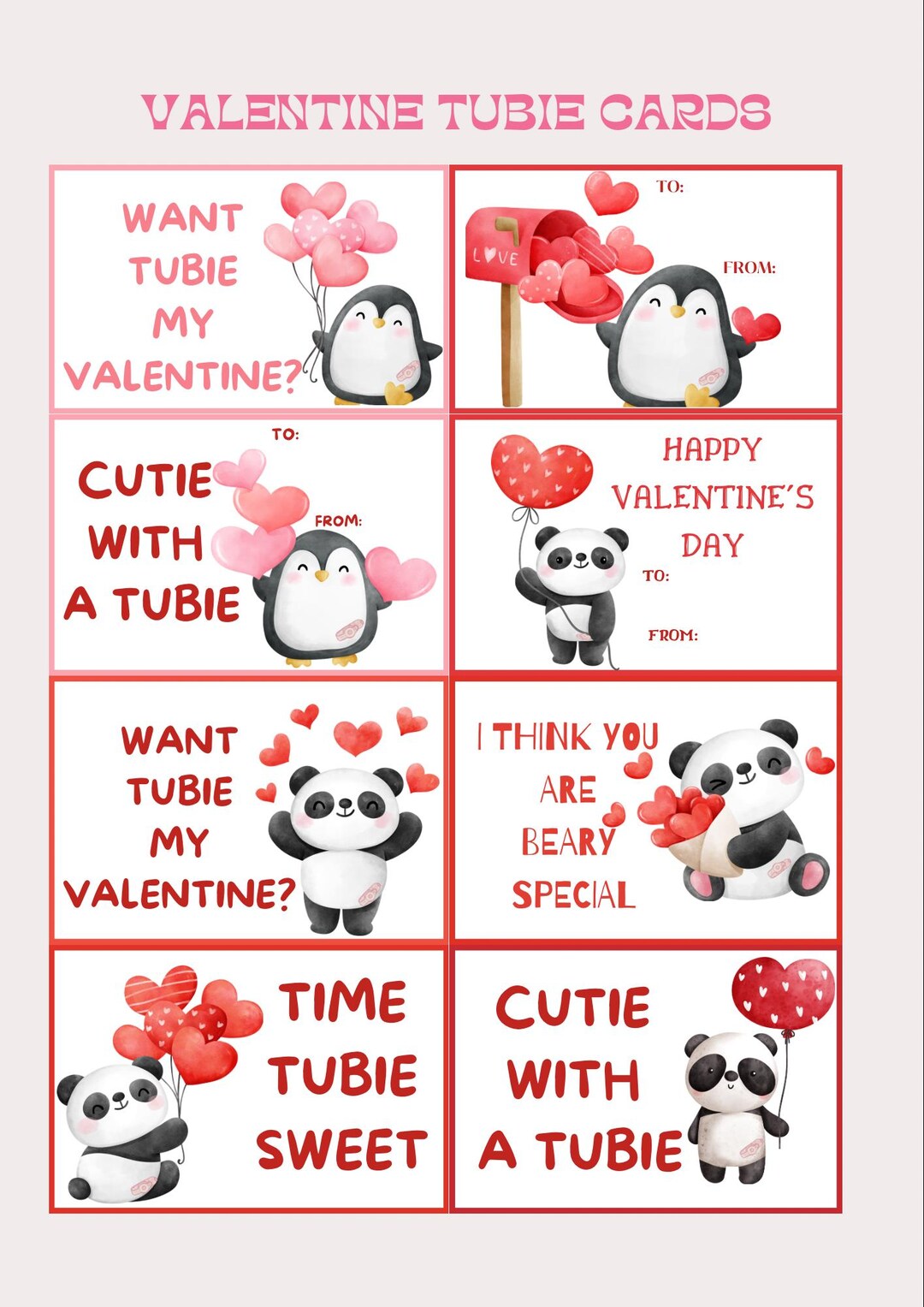 Valentines Cards | Feeding Tube Cards | Valentines Tubie Cards ...