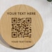 Circle QR Code Wooden Magnet With Custom Text - Etsy