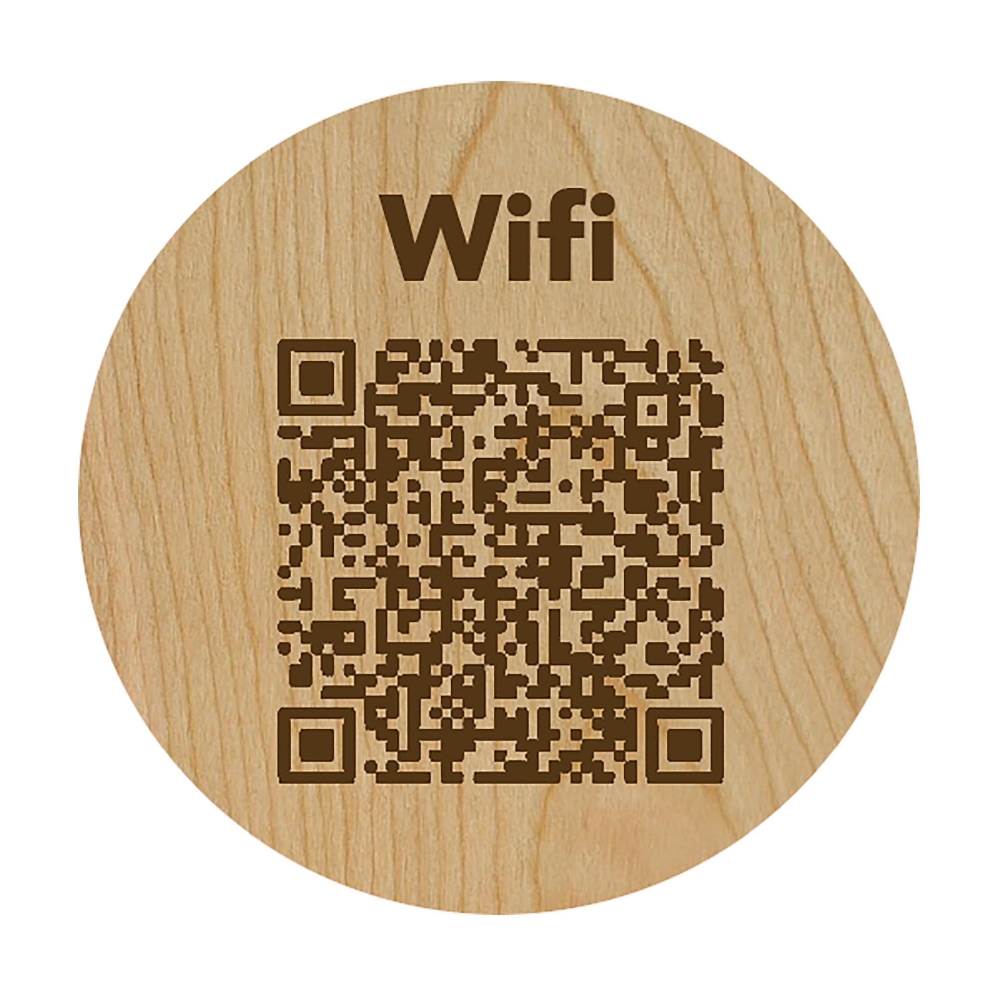 Circle QR Code Wooden Magnet With Custom Text - Etsy