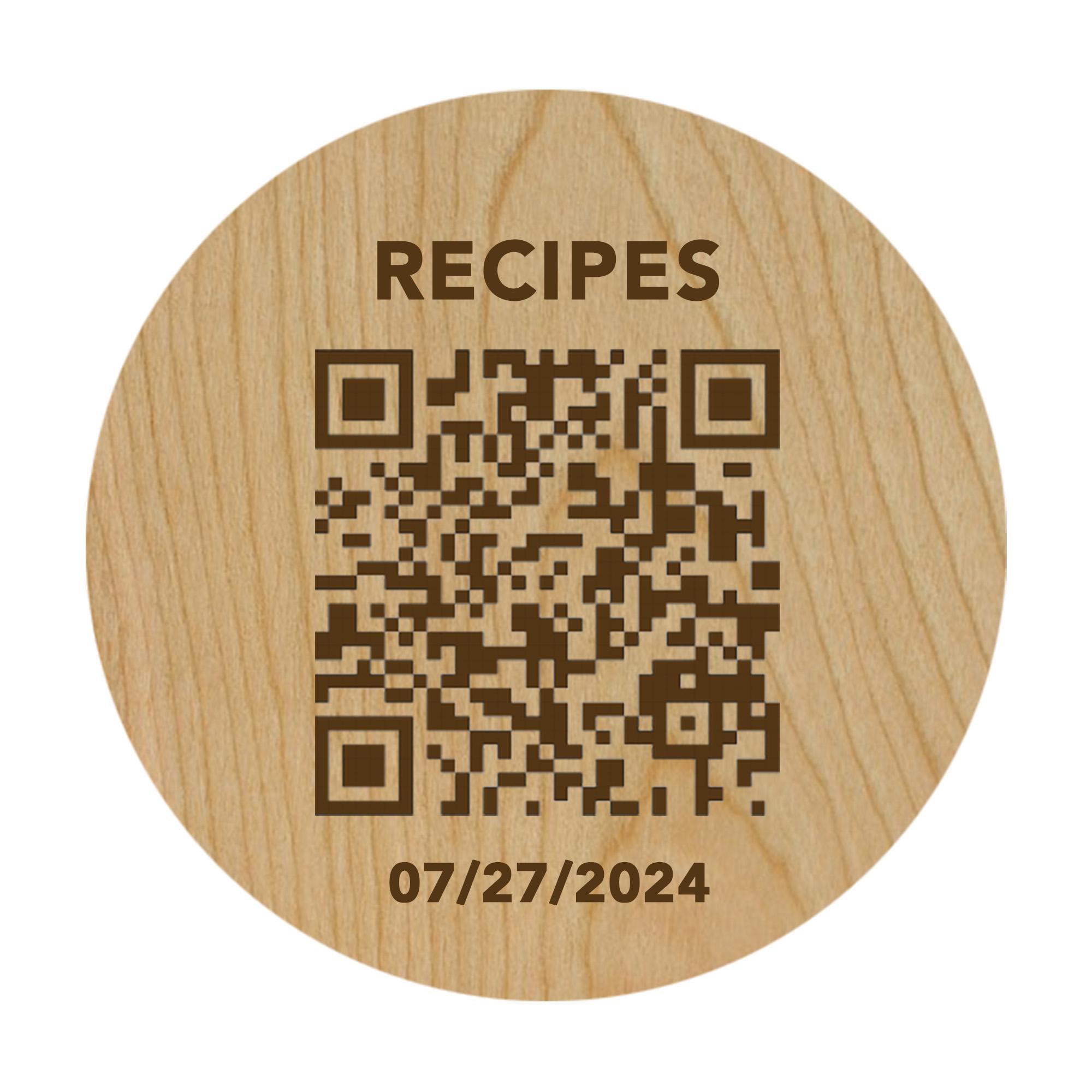 Circle QR Code Wooden Magnet With Custom Text - Etsy