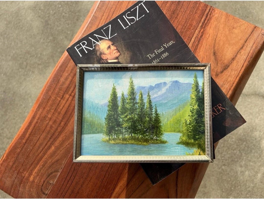Original Signed Painting Handmade Dated 70s Mountain Scenery 7x5 - Etsy