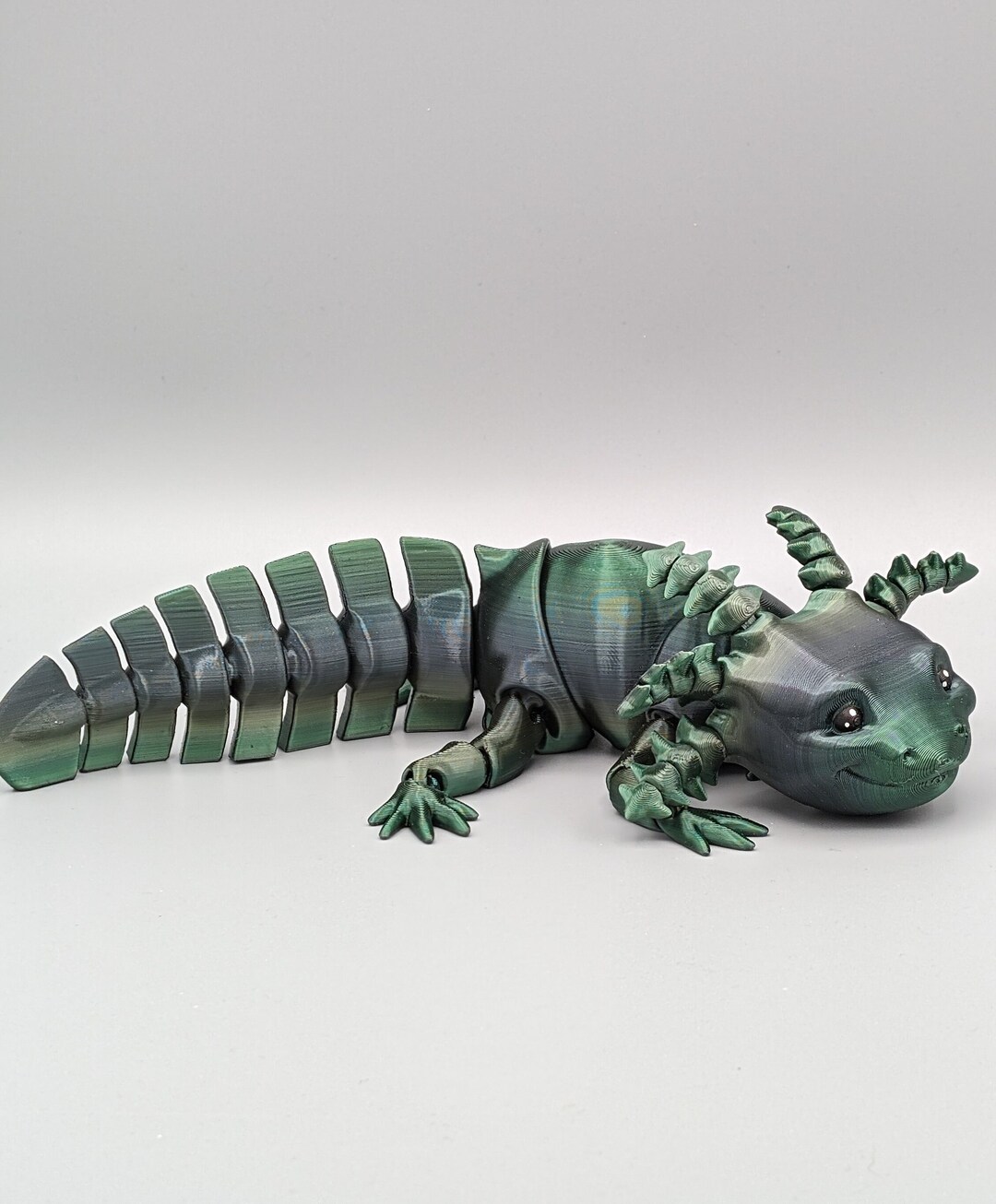 Flexi Axolotl 3D Print Green Black Figure Decoration Cute Axolotl ...
