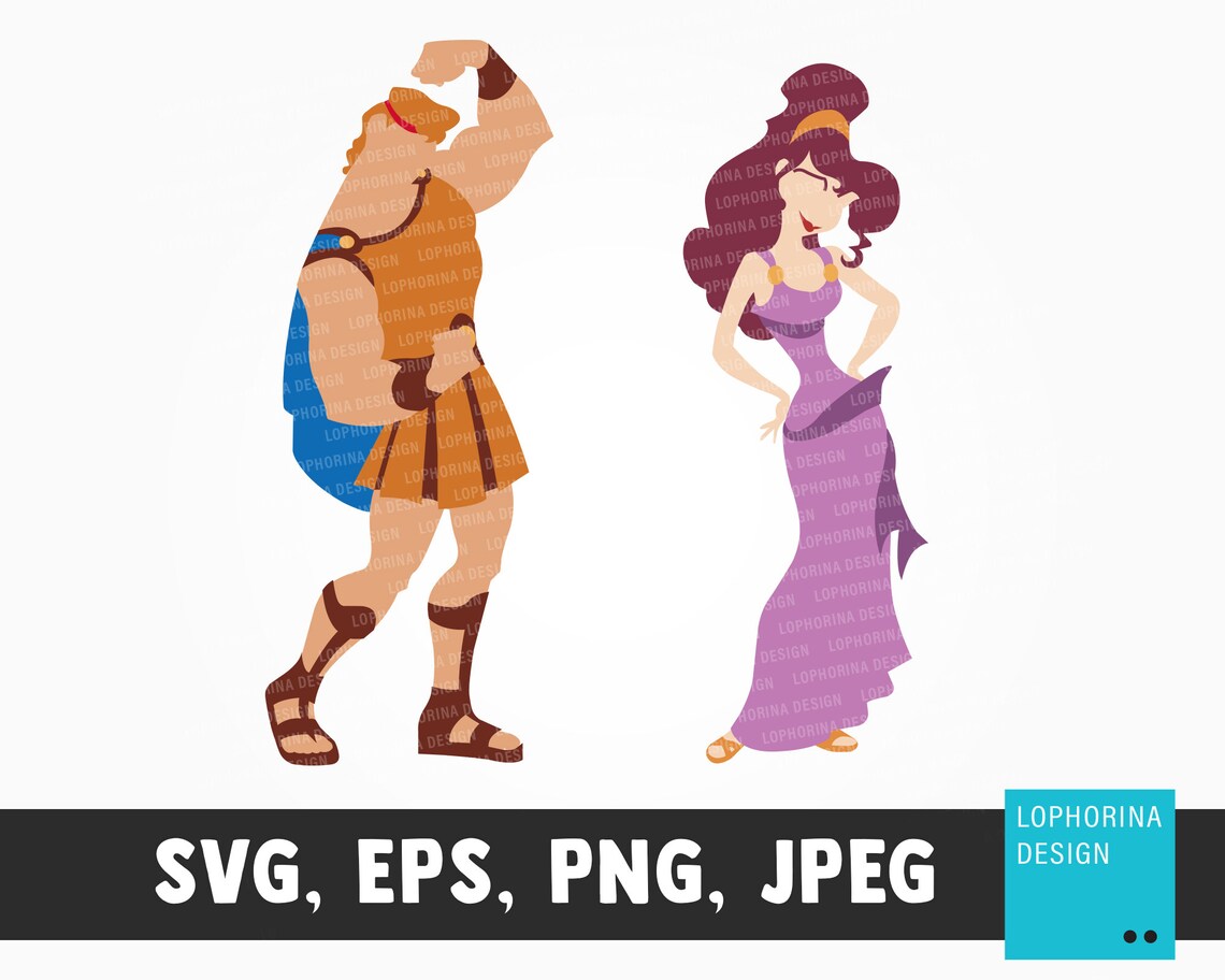Hercules and Megara Vector Svg, Eps, Png, Jpeg Hercules Bundle Meg ...