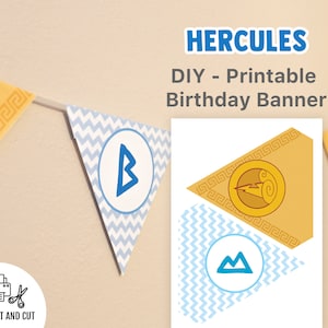 Printable Hercules Banner | Birthday Banner | Hercules Party Decoration ...
