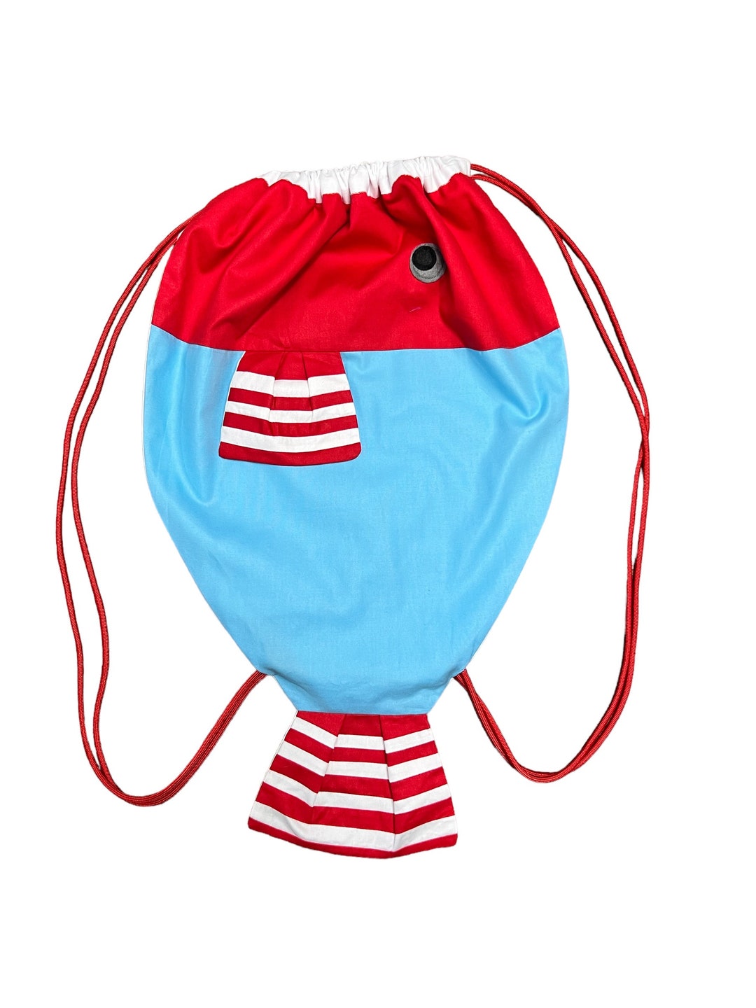 Striped Fin Drawstring Fish Bag - Etsy