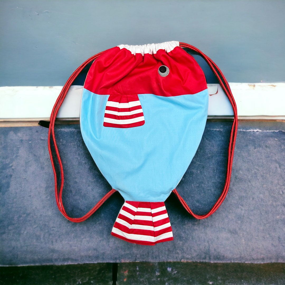 Striped Fin Drawstring Fish Bag - Etsy