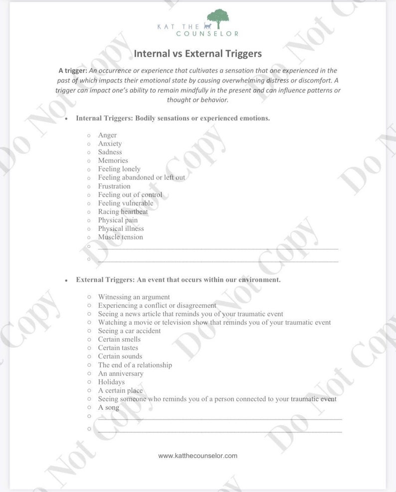 Internal vs. External Triggers Worksheet | Etsy Internal vs. External Triggers Worksheet | Etsy