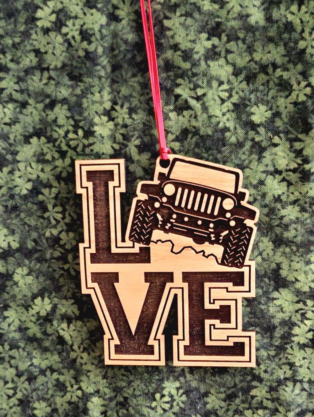 Wood Love of Jeep Ornament - Etsy