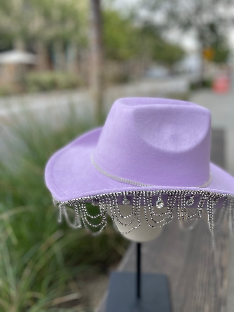 Rhinestone and Pearly Fringe Band Cowboy Hatt, Pearls Hat, Fall Hat ...