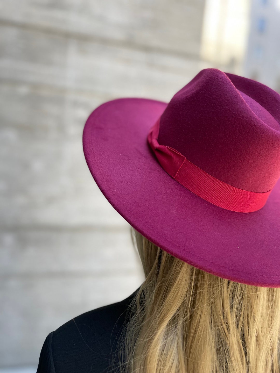 RESTOCK Vegan Fall Fedora Hat,ribbon Trim Hat, Fall Hat,bridesmaid Gift ...