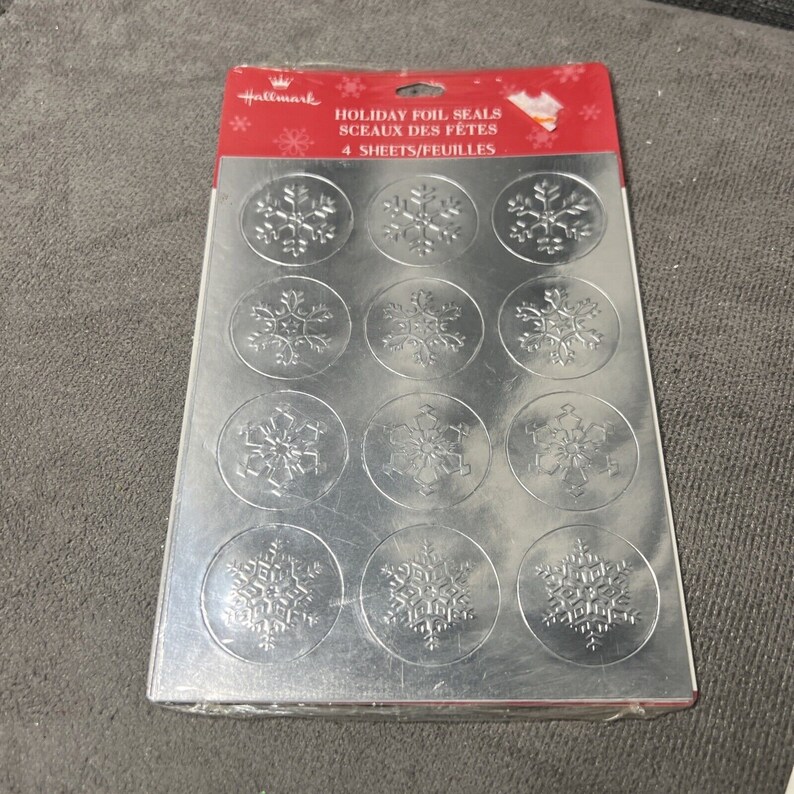 Hallmark Holiday Silver Gold Geo Foil Seals VTG Snowflake Stickers - Etsy