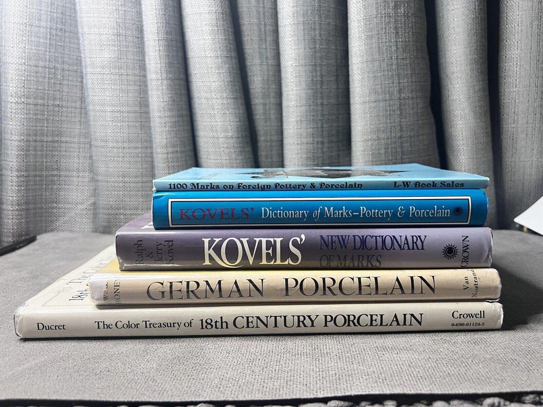 Vtg Kovels Dictionary Marks Pottery German Porcelain Book Lot HB DJ PB ...