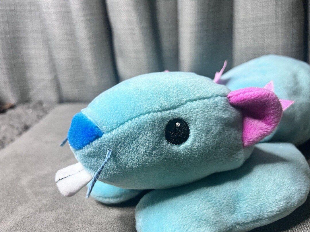 VTG Ty Pillow Pals Beaver Chewy Retired Plush 1998 Blue Pink Stuffed ...