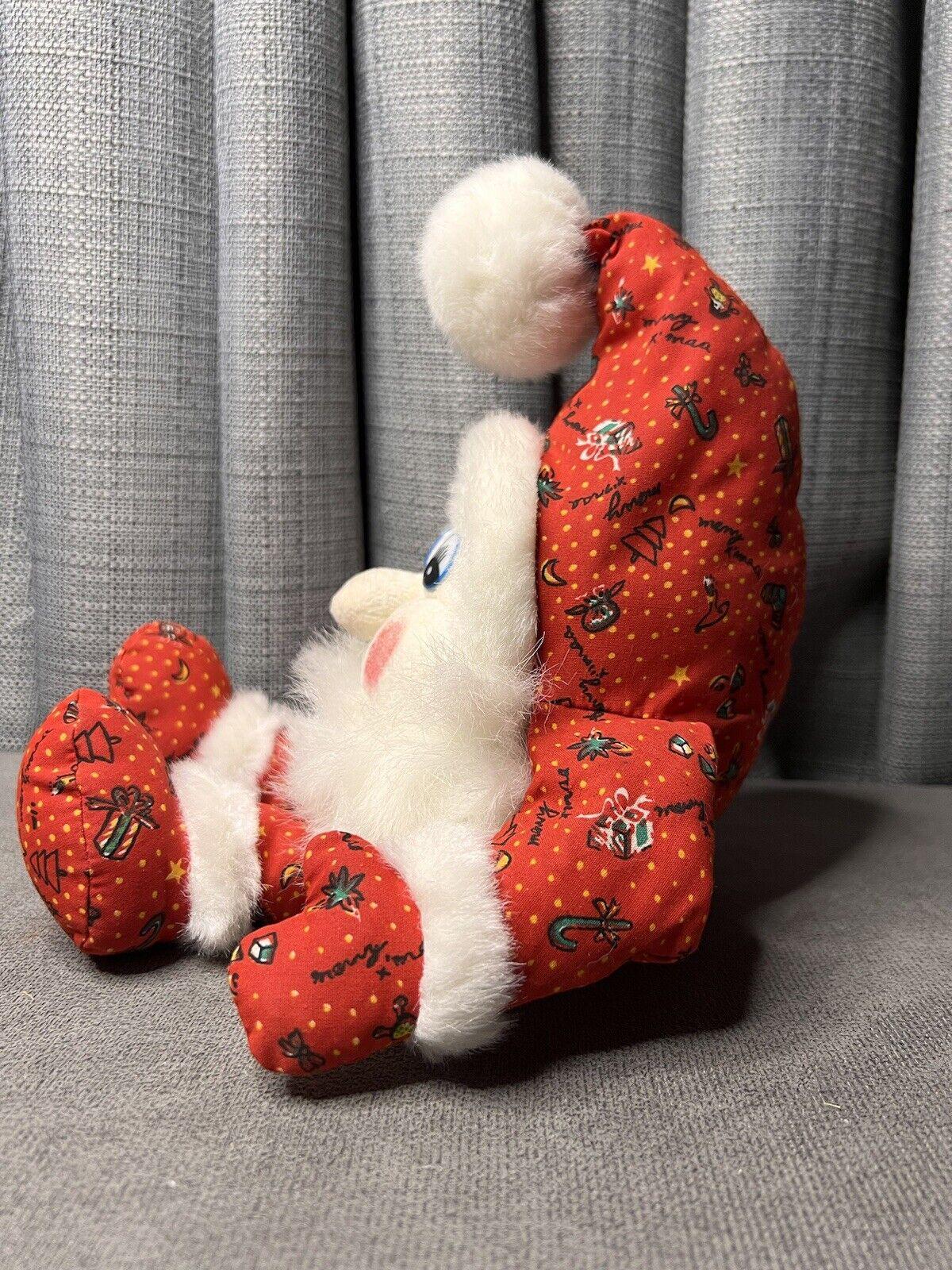 VTG Santa Claus Cherry Cheek Round Stuffed Plush Shelf Sitterchristmas ...