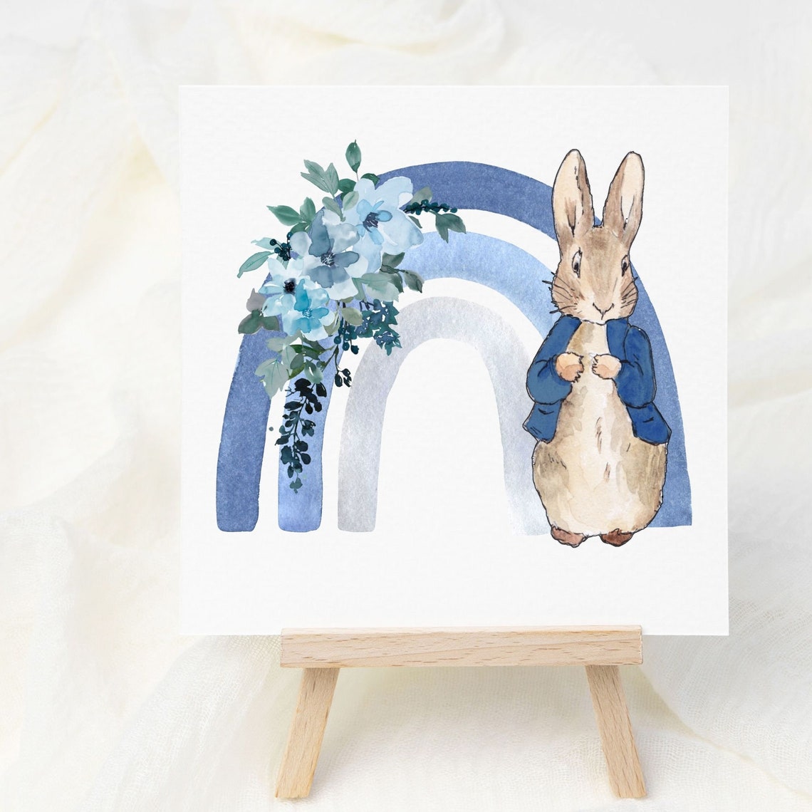 Peter Rabbit Christening Card Designs, Peter Rabbit Floral Rainbow Clip ...