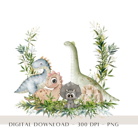 Baby Dinosaurs PNG Kids Animals Sublimation Tyrannosaurus | Etsy