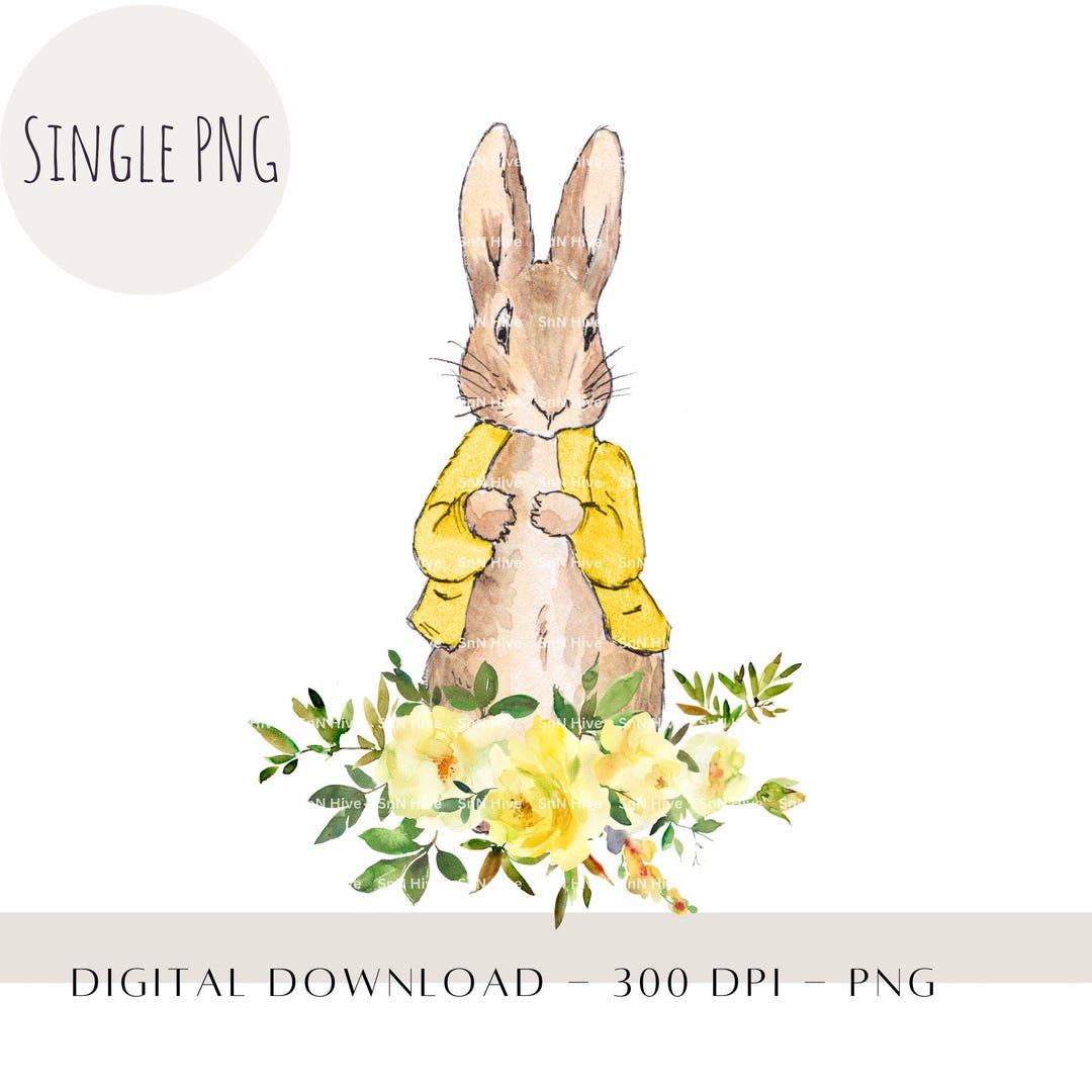 Peter Rabbit Spring Easter Clipart, Peter Rabbit Floral Watercolours ...