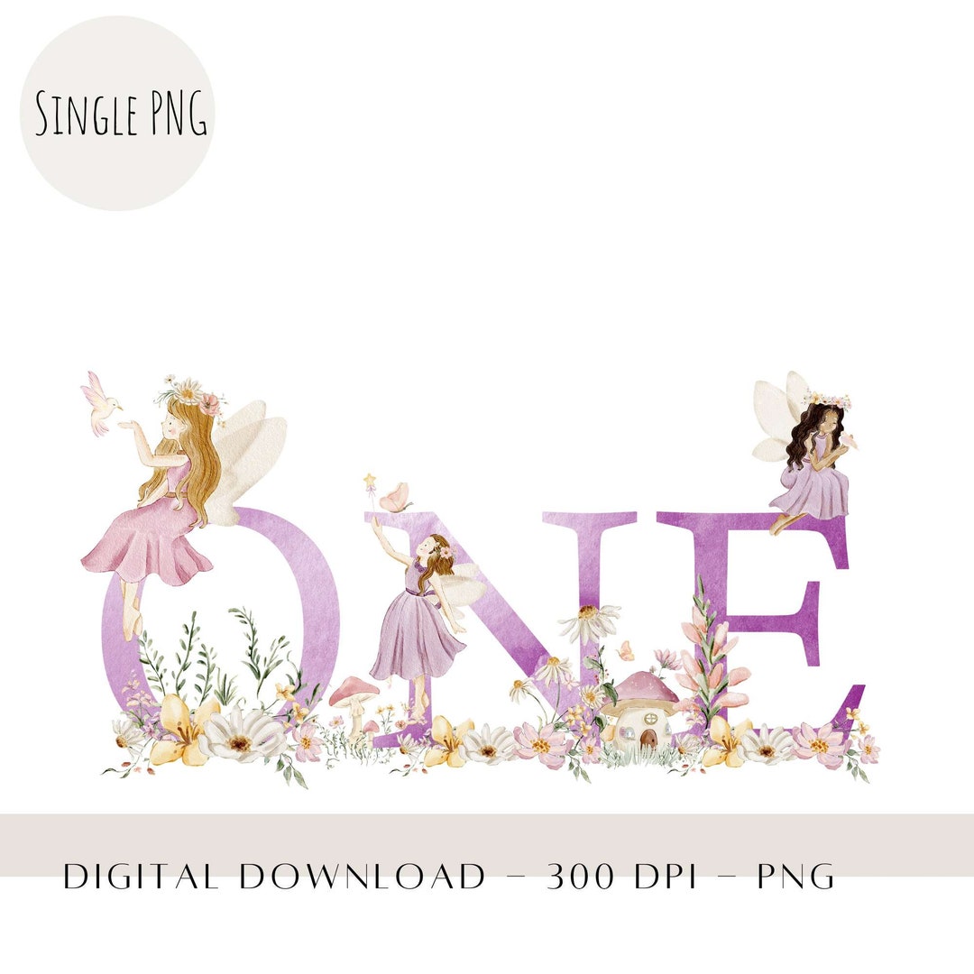 Fairy Wildflower One PNG, Fairies Sublimation Design, Fairy Birthday ...