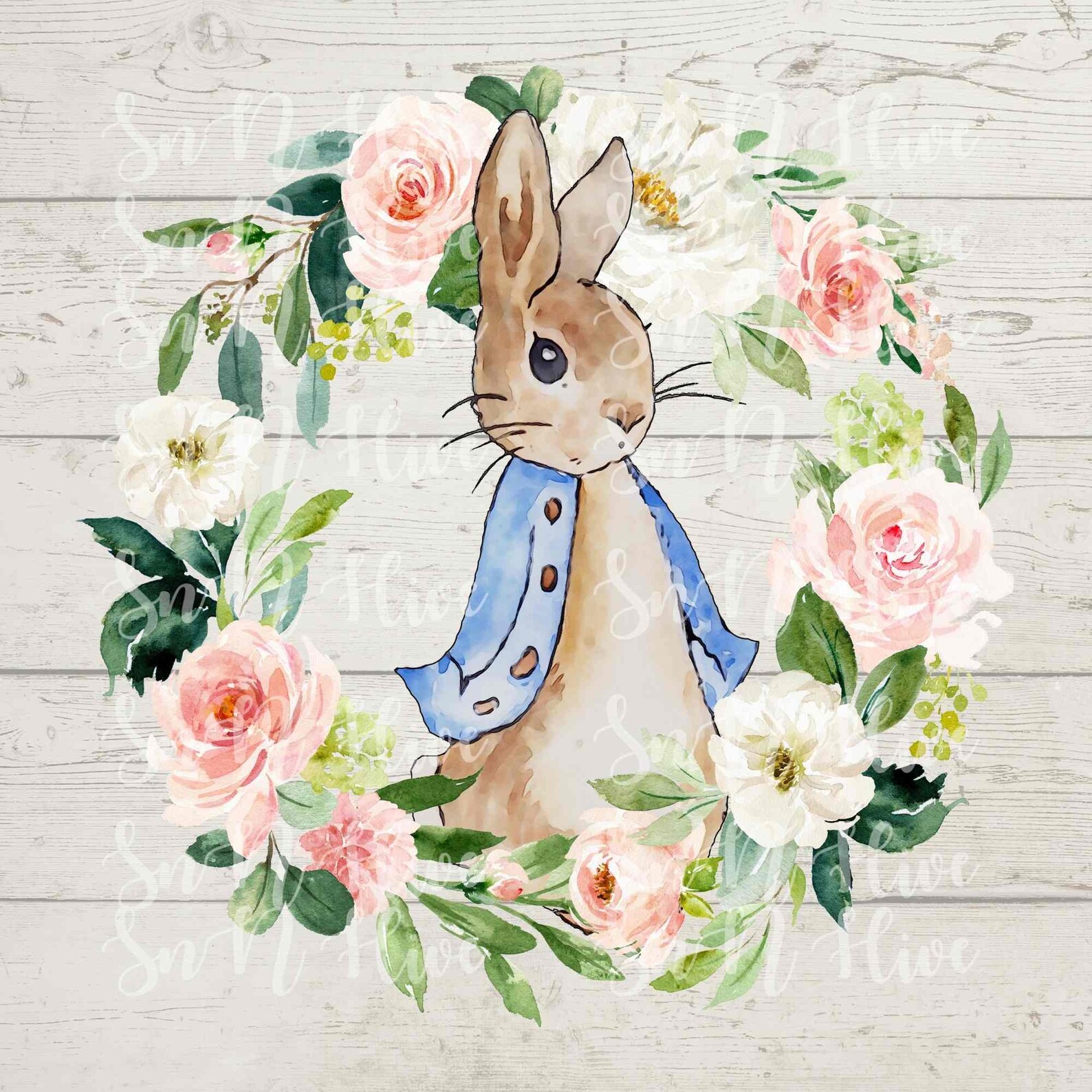 Peter Rabbit Pink Floral PNG Invite Card Design Peter Rabbit - Etsy