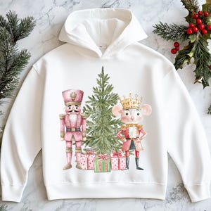 Nutcracker and Mouse King Christmas Tree Sublimation PNG, Festive Pink ...
