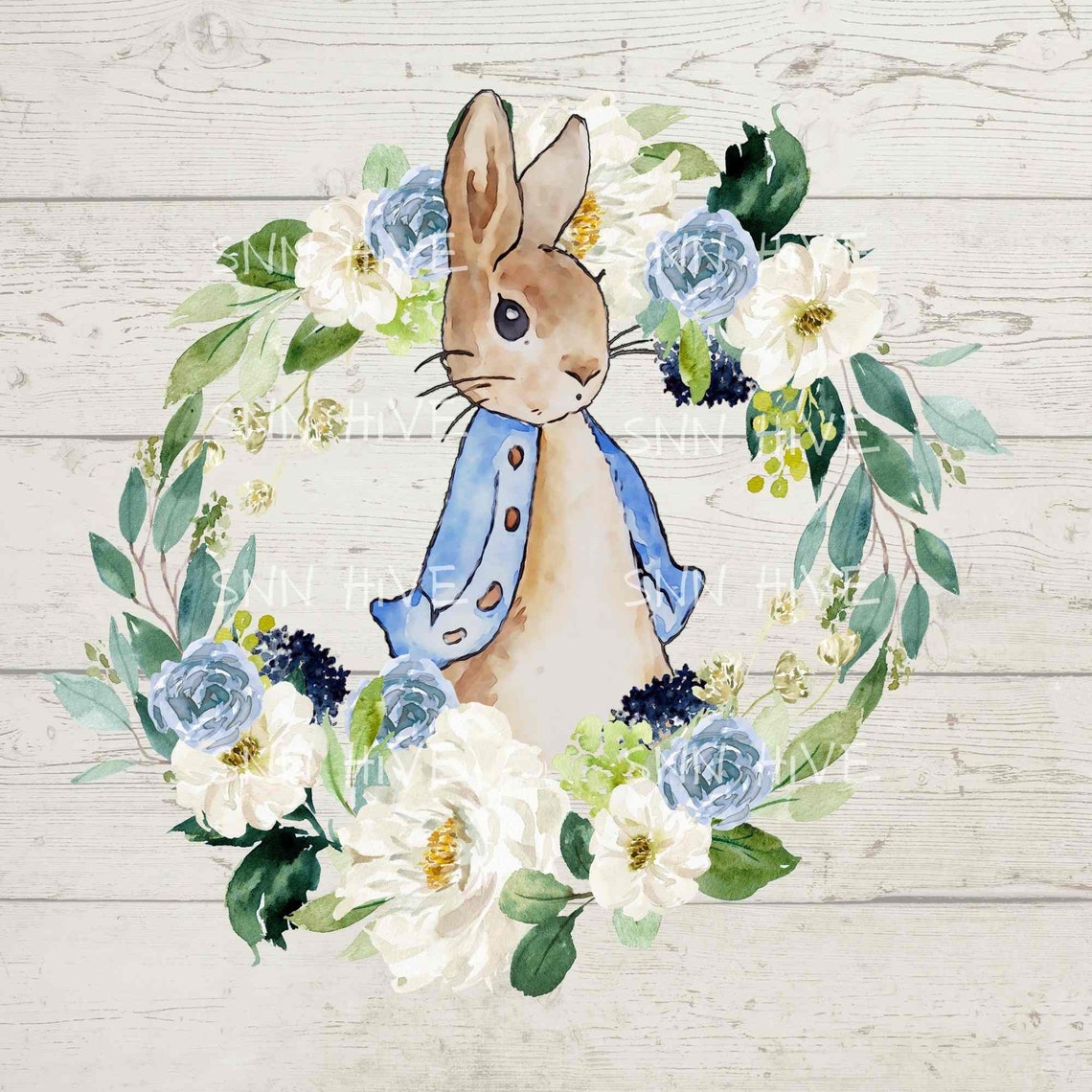 Peter Rabbit Floral PNG, Invite Card Design, Peter Rabbit Sublimation ...