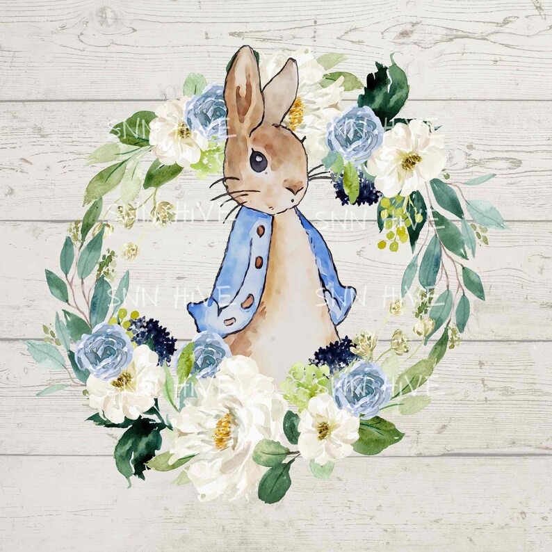 Peter Rabbit Floral PNG Invite Card Design Peter Rabbit - Etsy