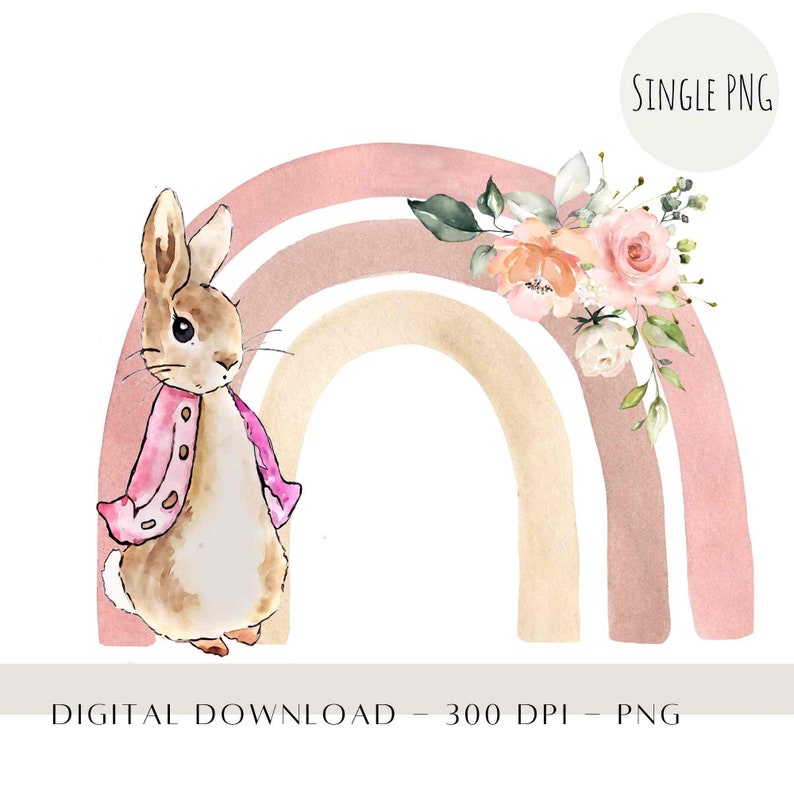 Flopsy Bunny Cake Topper, Peter Rabbit Birthday PNG, Peter Rabbit ...