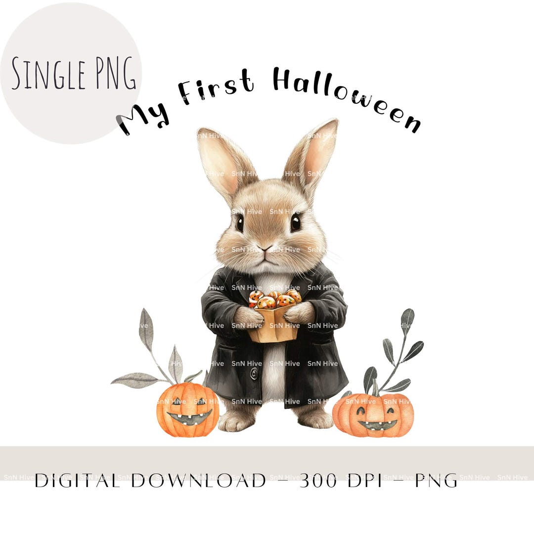 Cute Rabbit Halloween PNG, Rabbit Clipart, Halloween Card Image ...